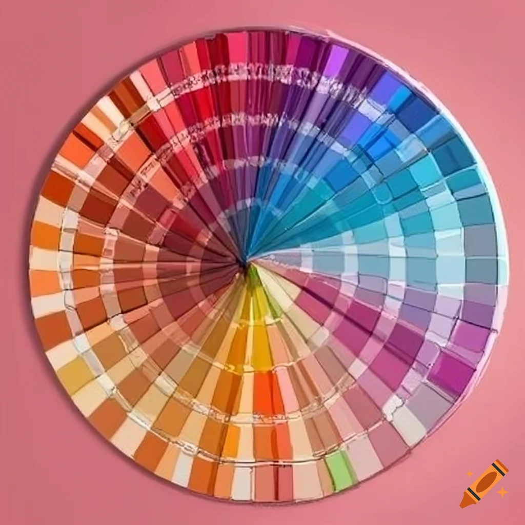 Color palette, brush and colored pencil
