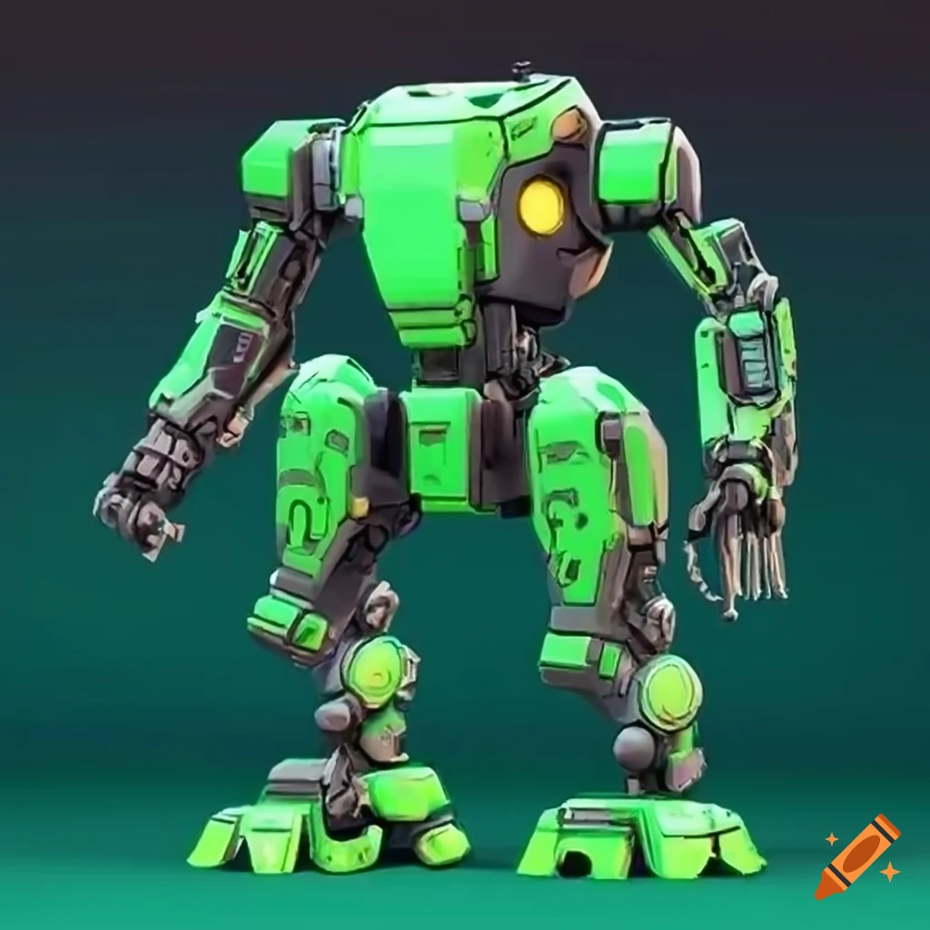 Mech with green plus sign