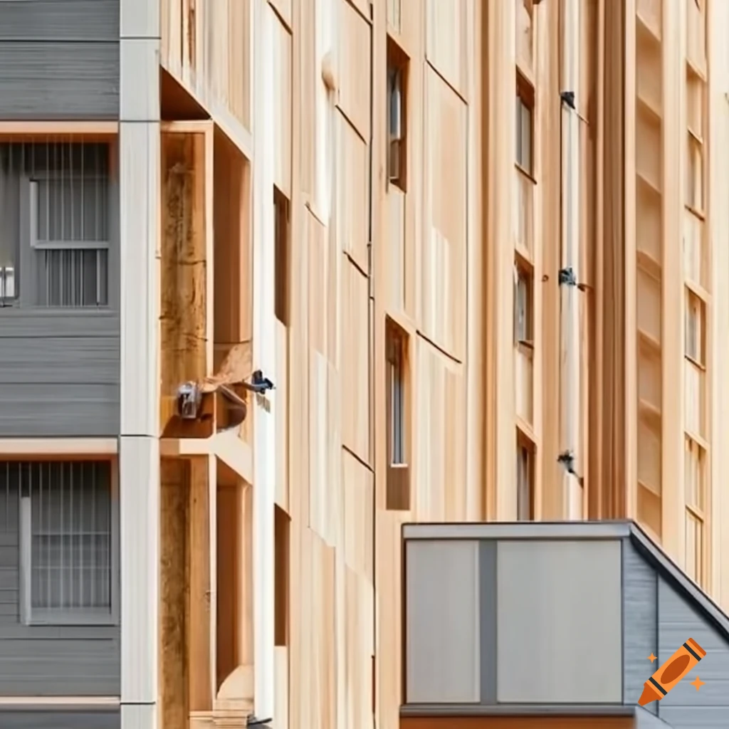 Renovation of plattenbau with wooden modular panels