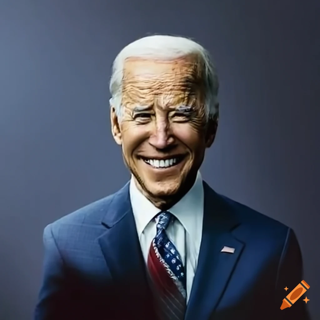 Uncanny joe biden smiling on Craiyon