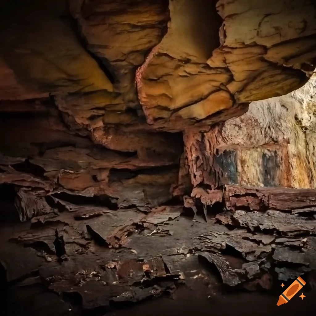 Old dilapidated rusty broken caves