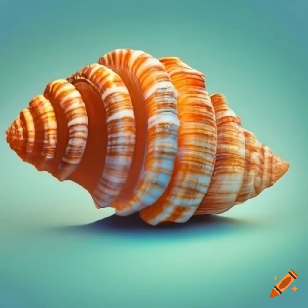 An orange seashell on Craiyon