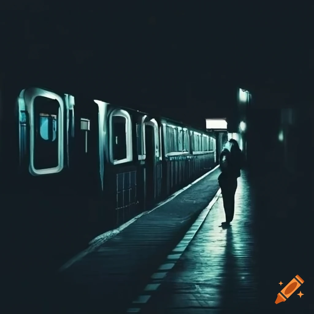 Dark night with a subway on Craiyon