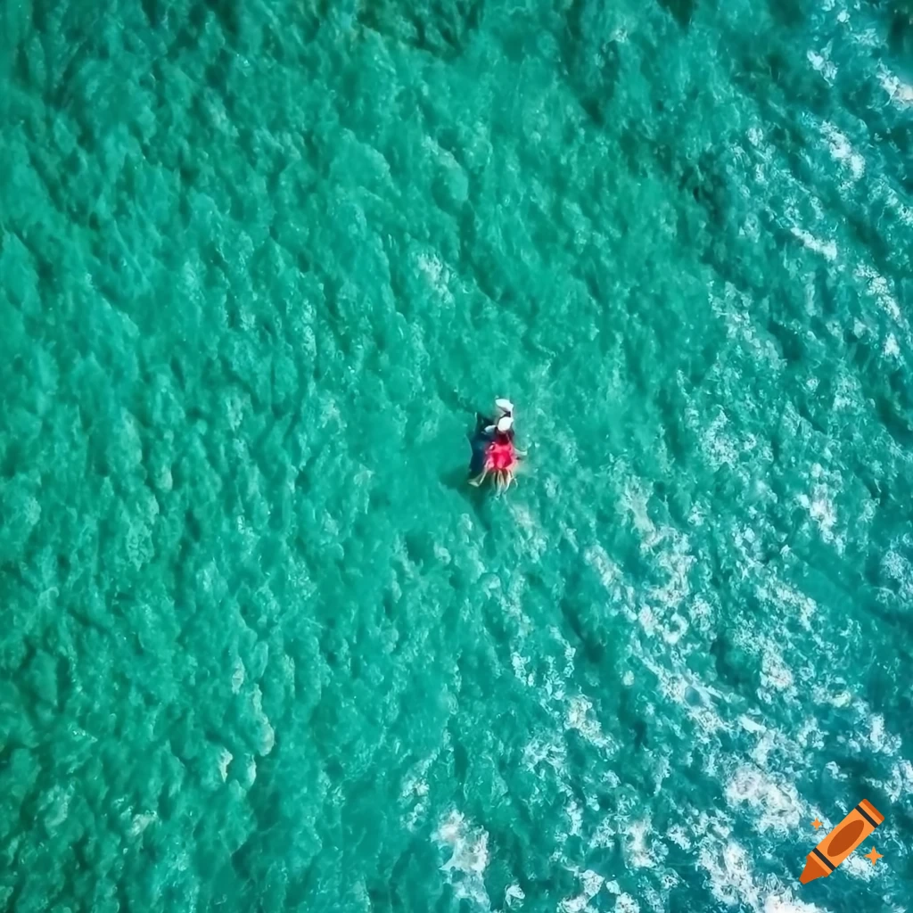 Aerial, birds eye view, coral sea life, raw photo, subject, (high ...