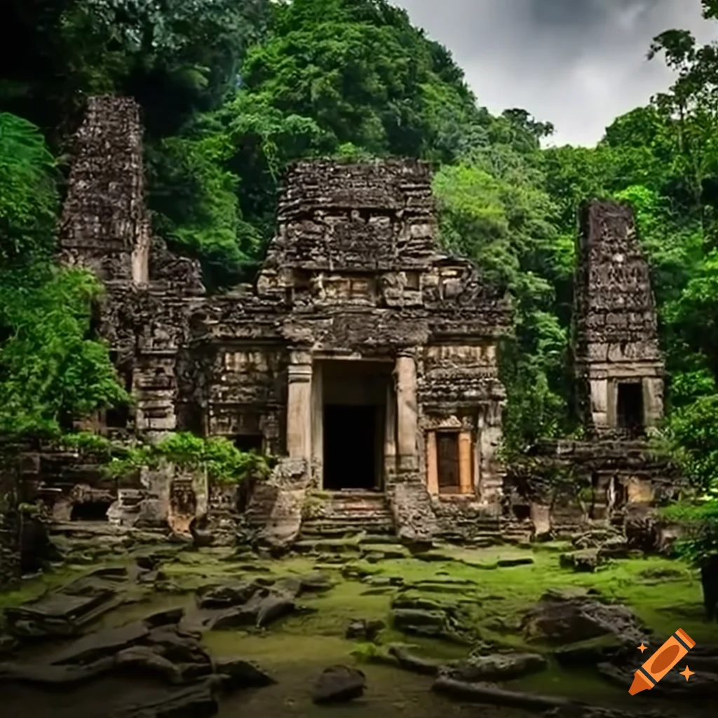 Ancient city ruins hidden in the jungle