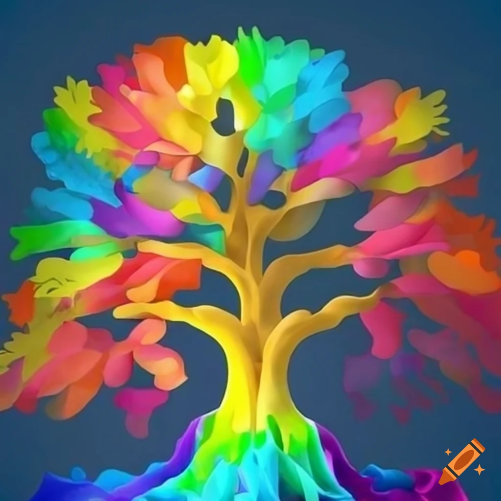 Rainbow tree on Craiyon