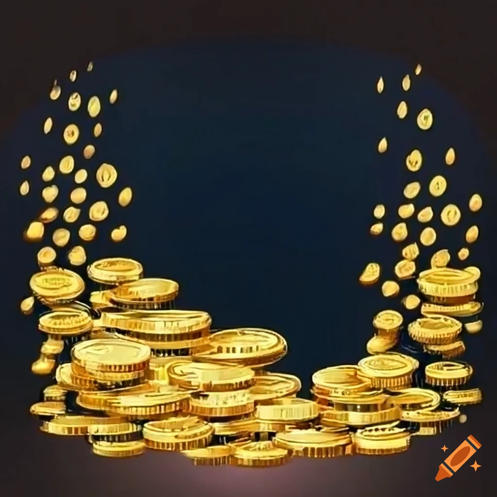 Raining gold coins outside