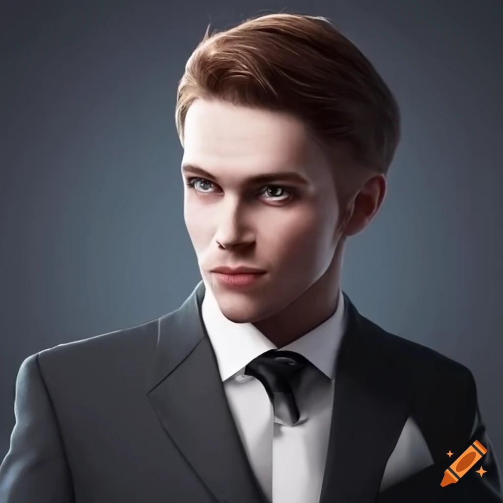 Handsome man in business suit on Craiyon