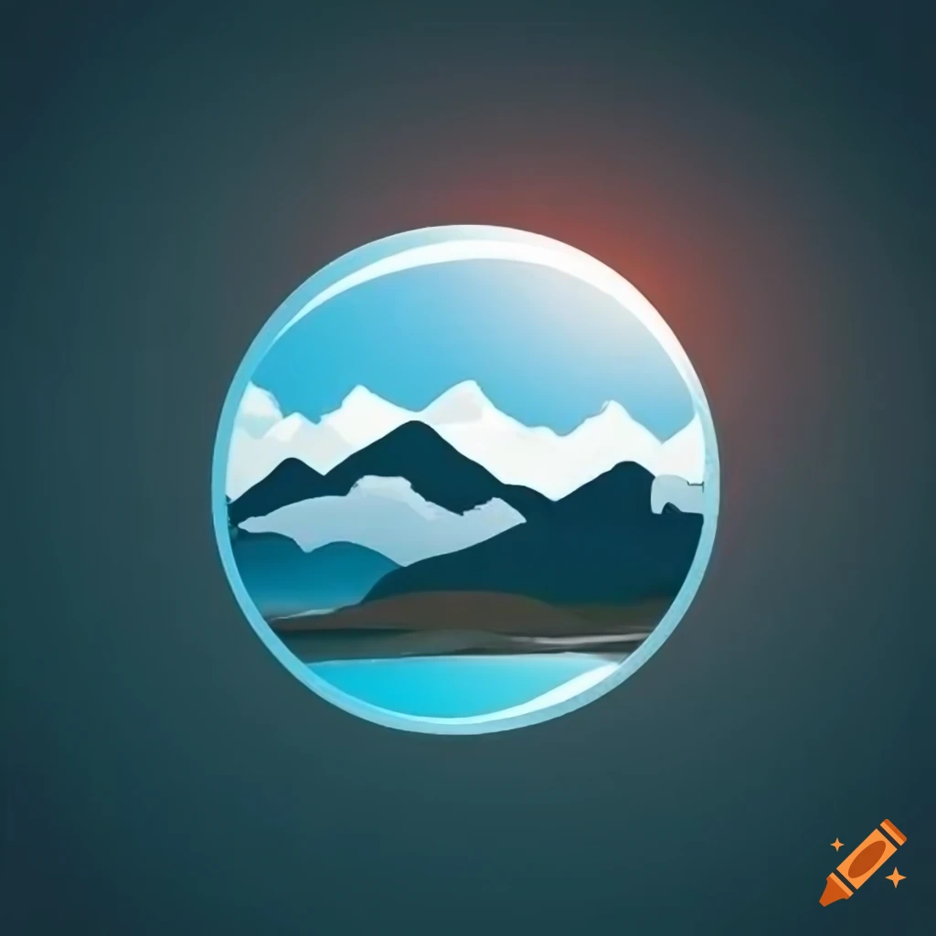 Flowing River Mountain Logo Logo Mountain River Stock Illustrations