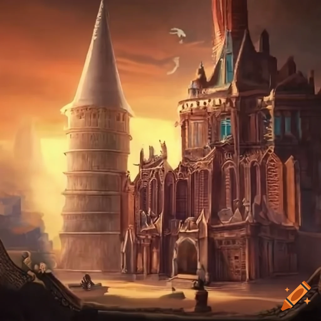 Magical library citadel on Craiyon