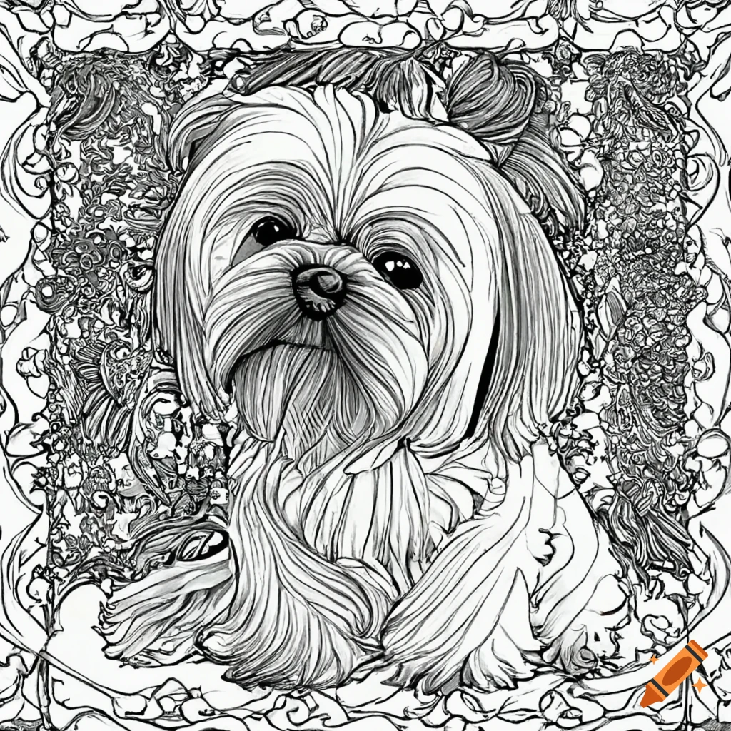 Lhasa apso coloring book style on Craiyon