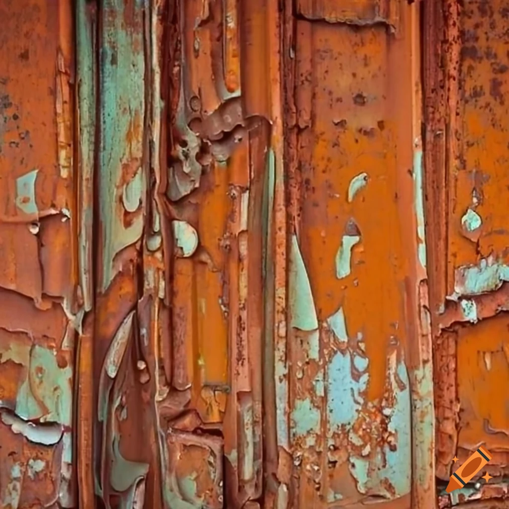 Old dilapidated rusty broken colored paints