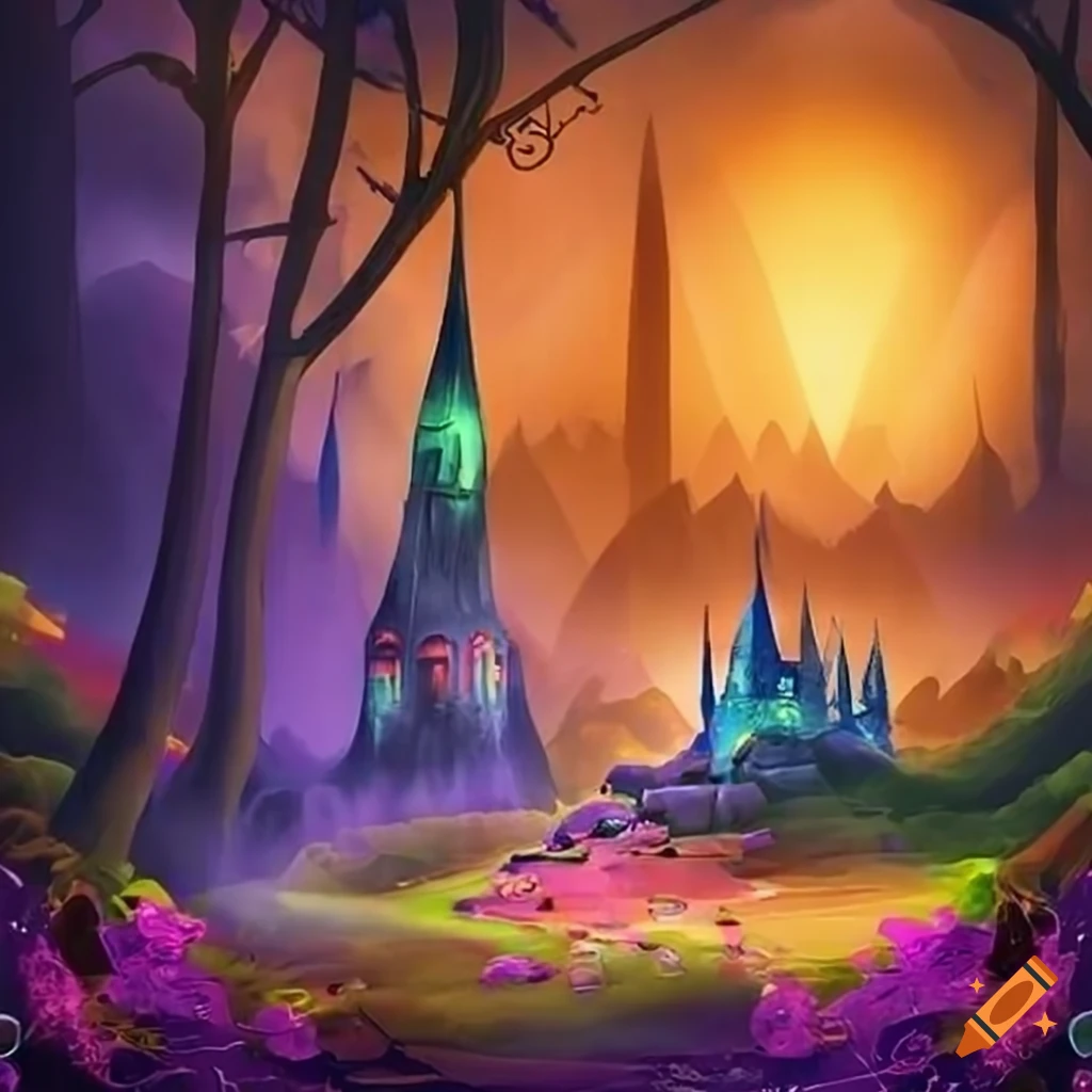 Prompt: create a captivating game board design featuring a magical ...