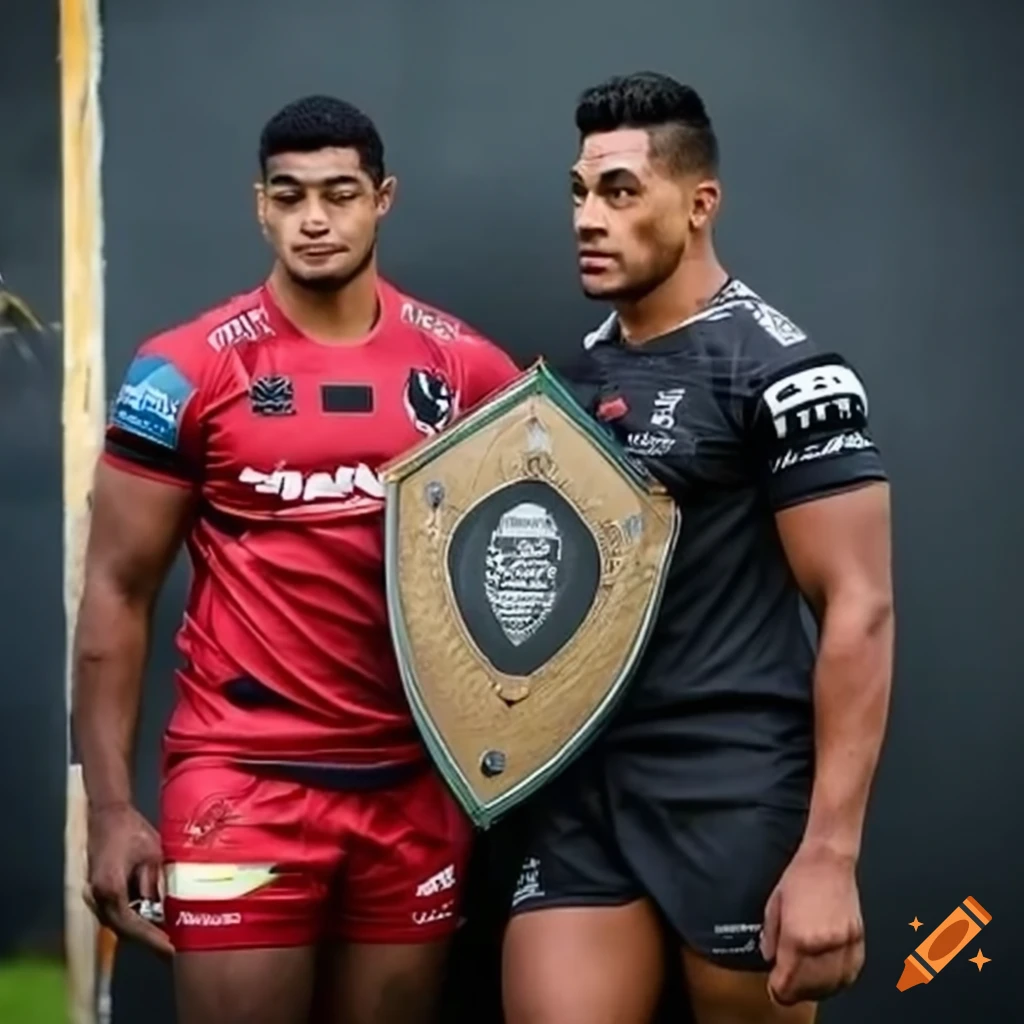 Rugby players Will Skelton and Romain Ntamack holding the Brennus ...