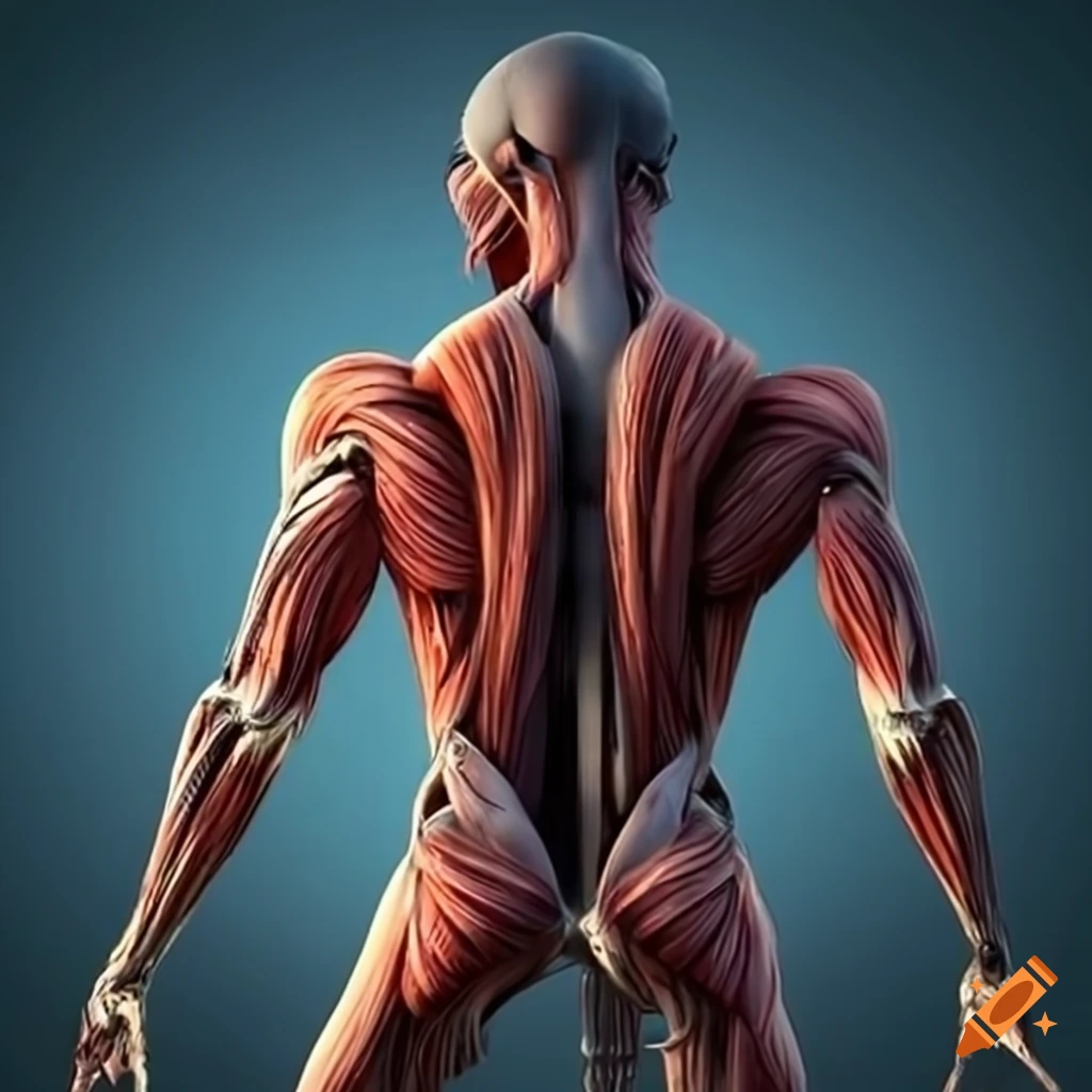 Sci-fi alien back muscles on Craiyon