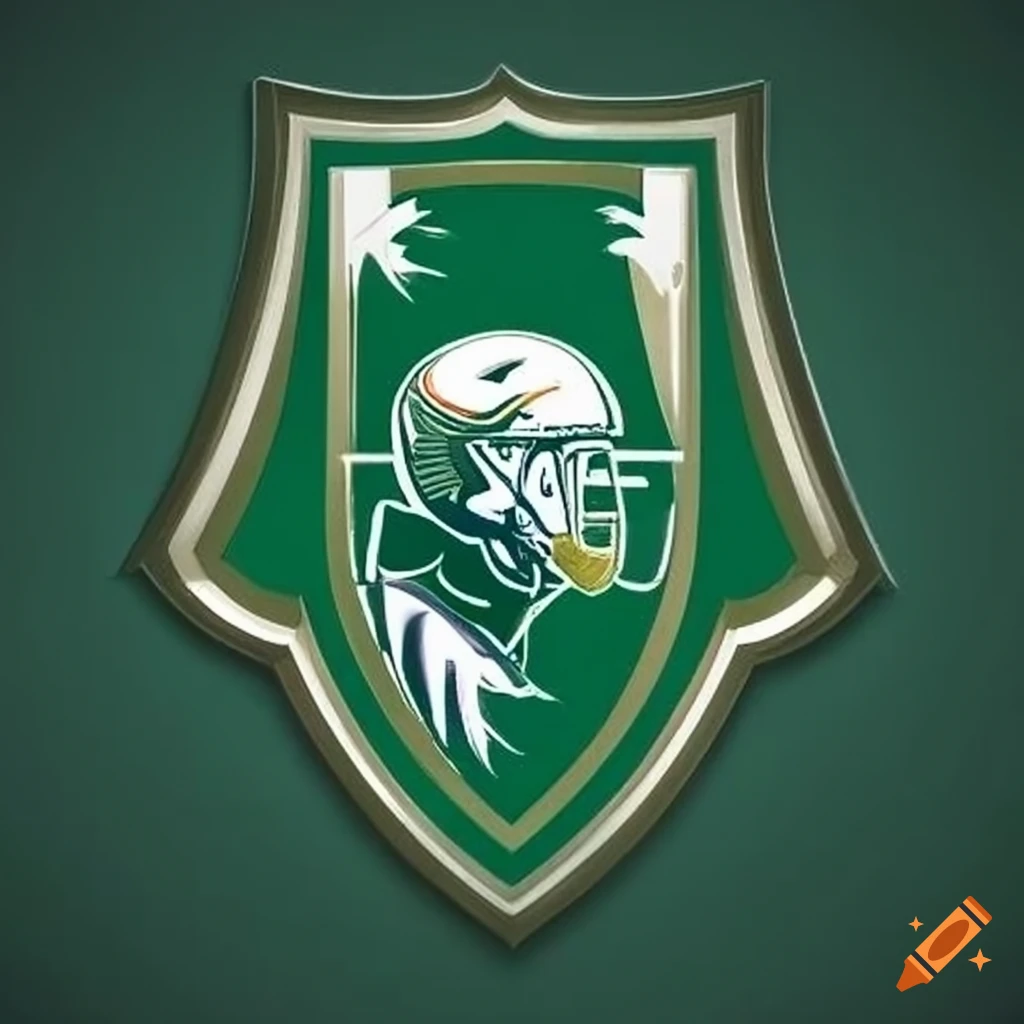 Shield insignia of sentinels nfl team in green and white on Craiyon