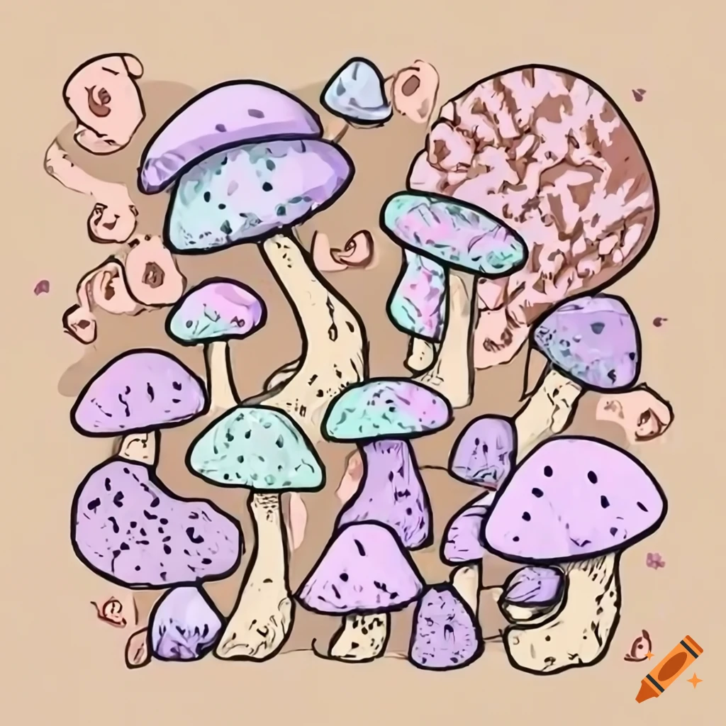 Fungus pattern anime style, detailed, thick lines --ar 3:2 on Craiyon