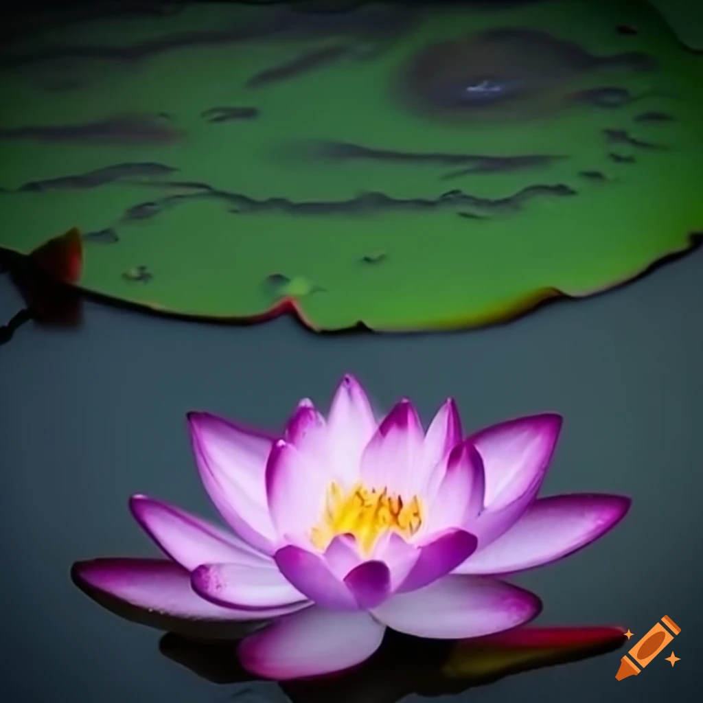 Macro photograph of water lily