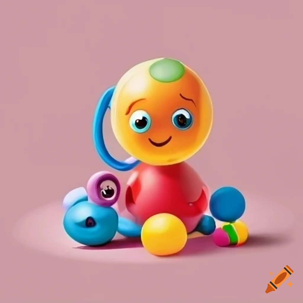 Cartoon image of small children toys