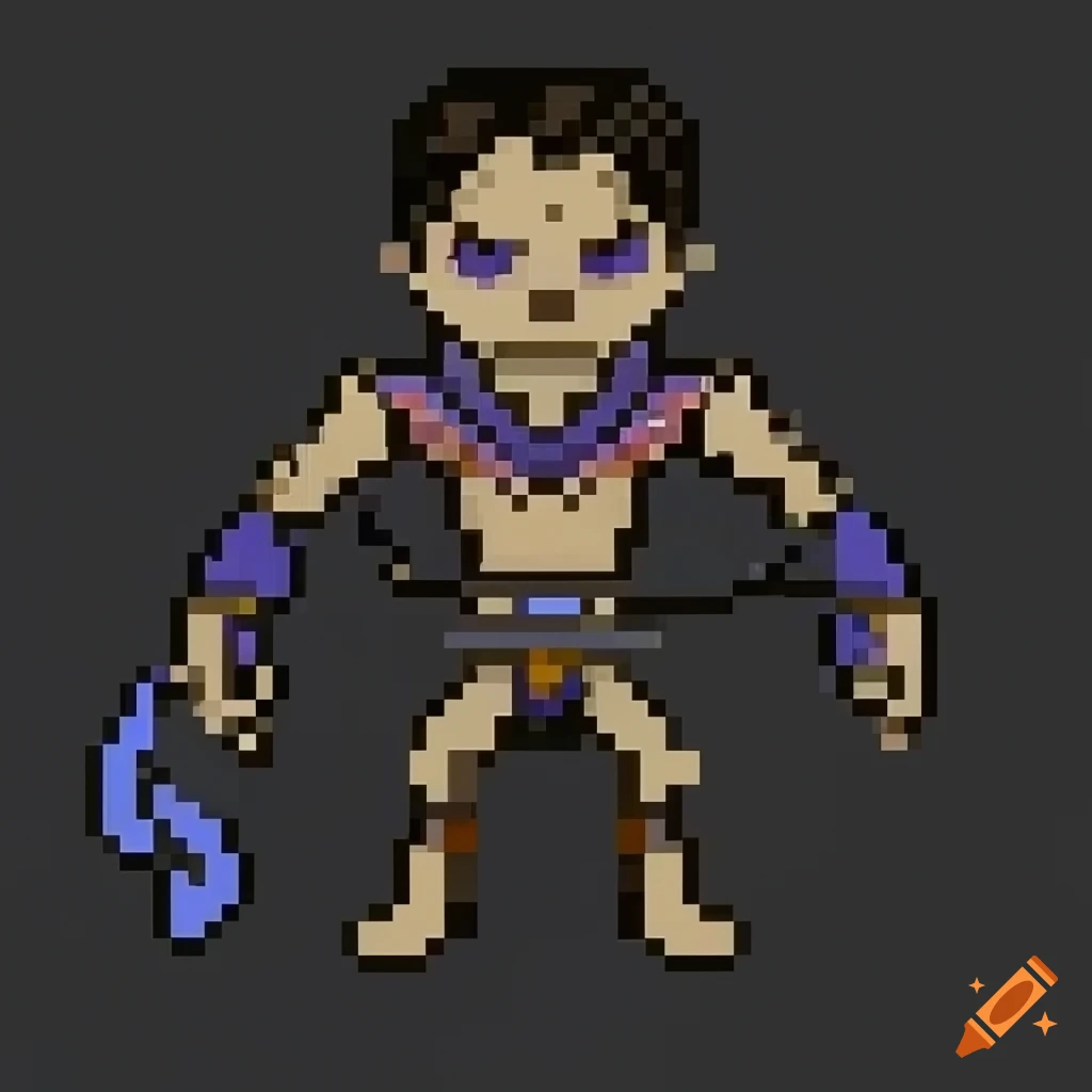 A pixel art of raziel from soul reaver