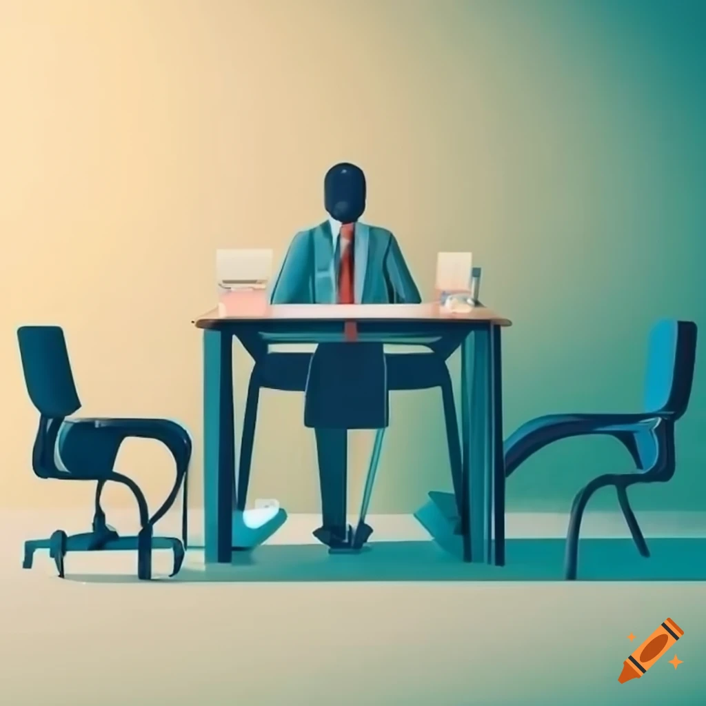 A room of a corporate environment, with some people working seated on ...