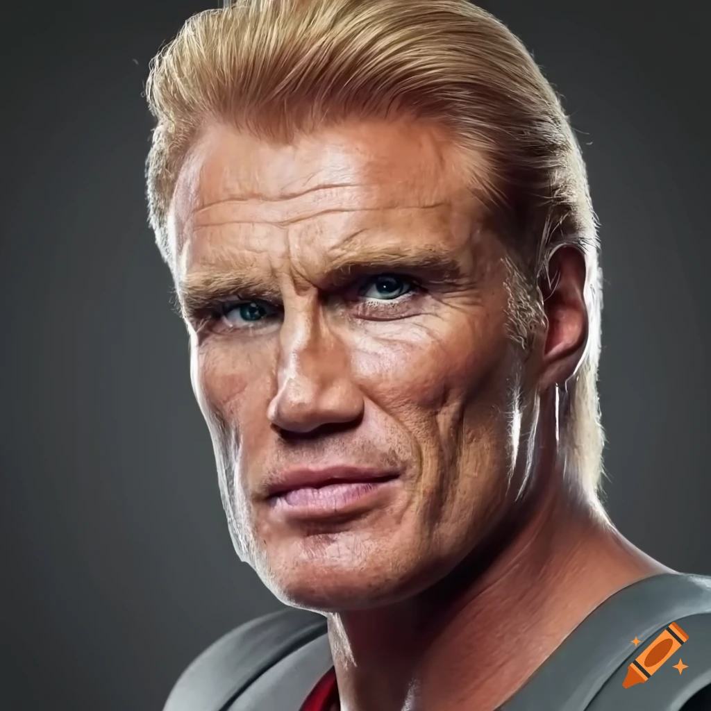 Photorealistic portrait of dolph lundgren as thor with auburn hair and ...
