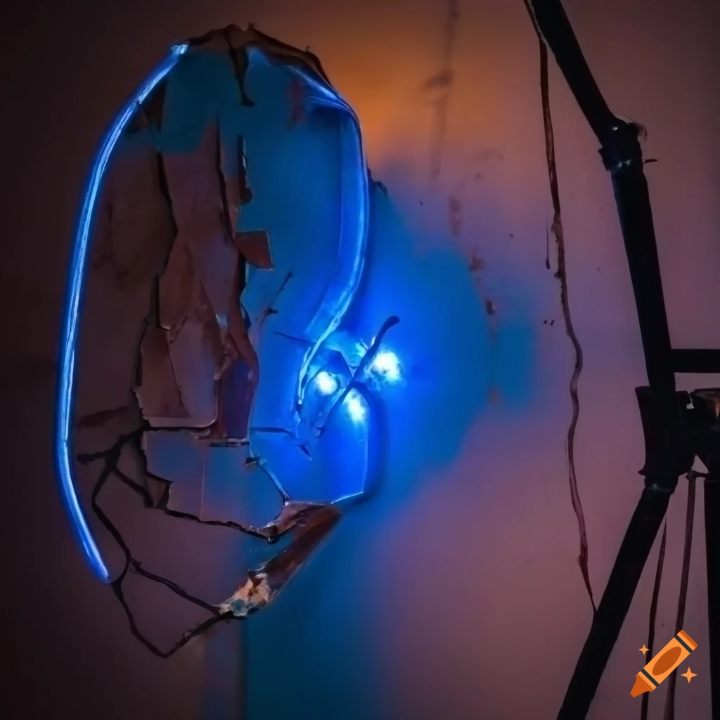 Old dilapidated broken rusty neon light on Craiyon