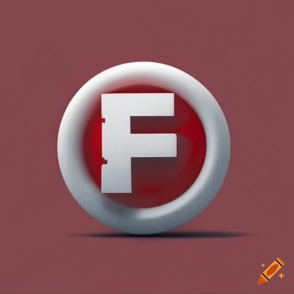 White f on a red circle