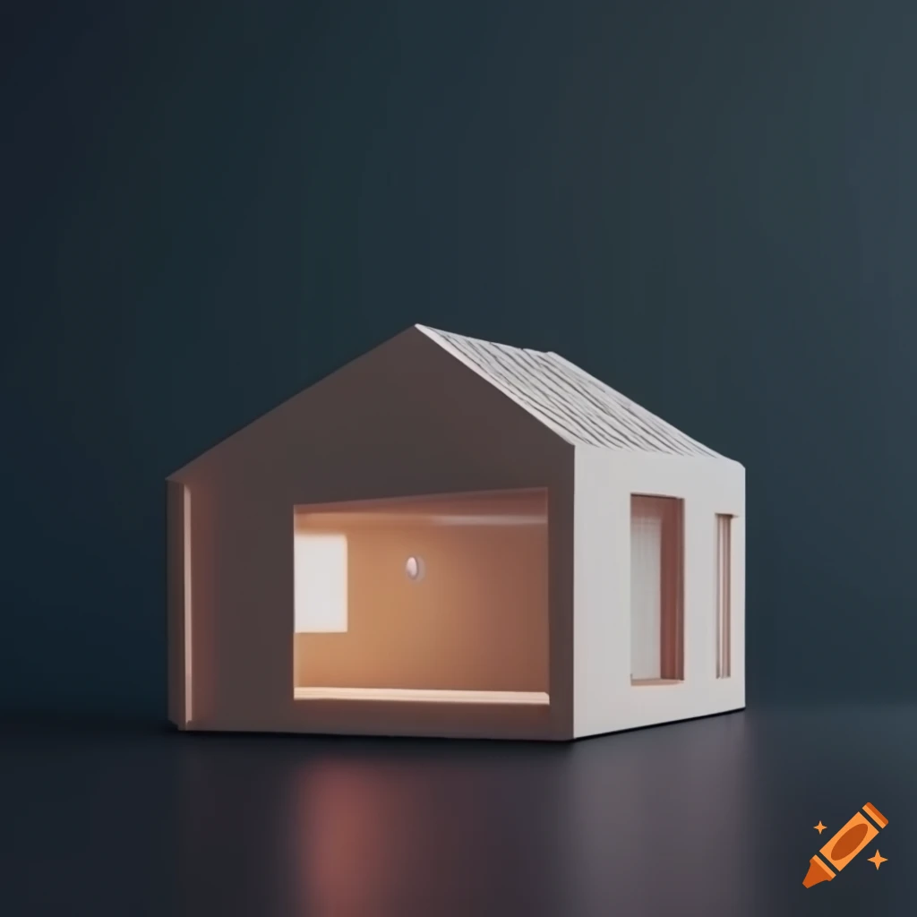 House model plastic minimalistic 4k realistic contemporary