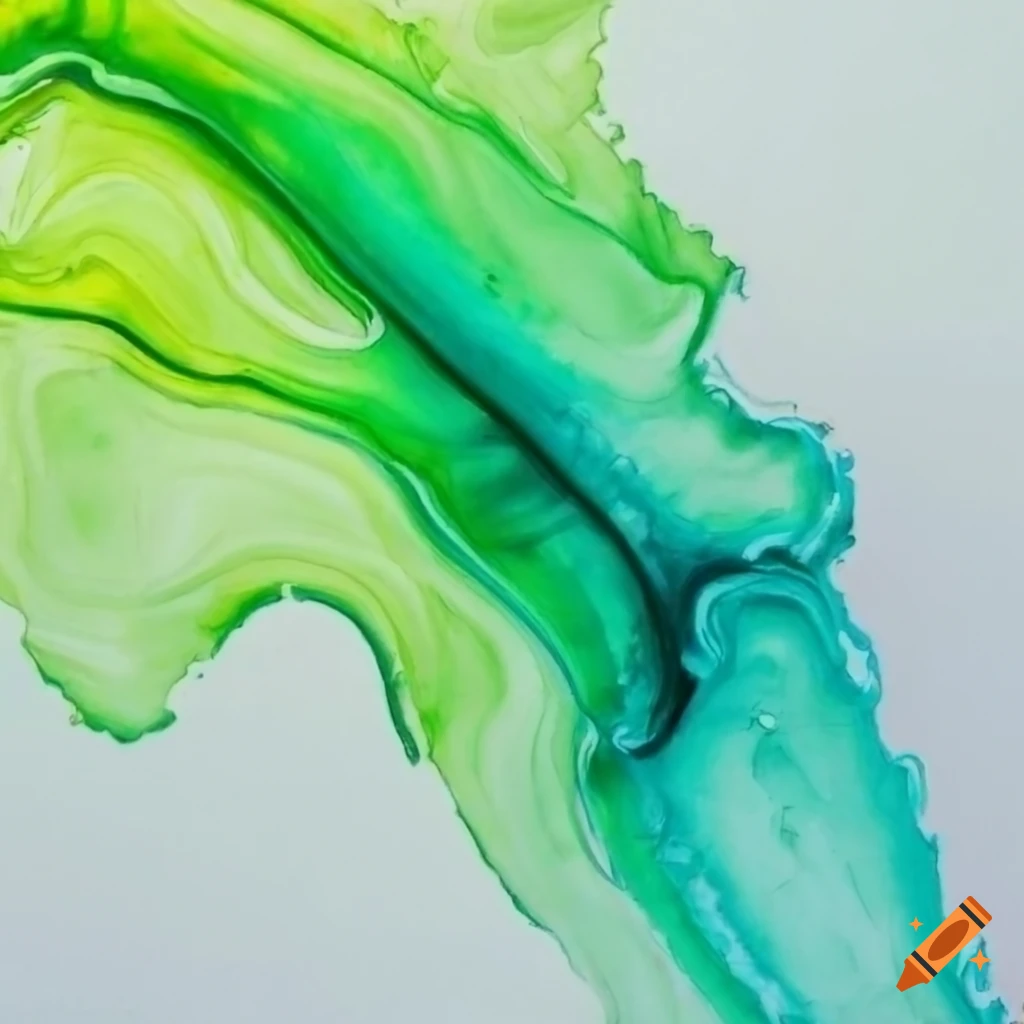 Cyan green water colour on white square paper hd