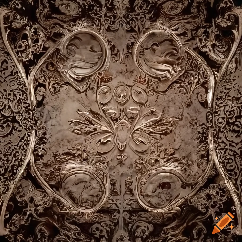 A marble wall with embossed christmas ornaments design on Craiyon