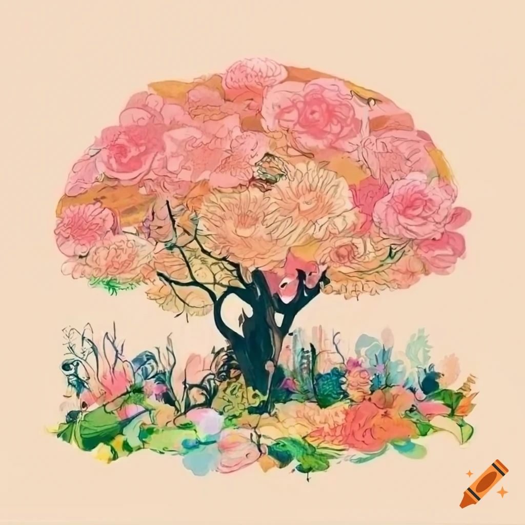 Illustration of an artist drawing on the walls in a room full of ...