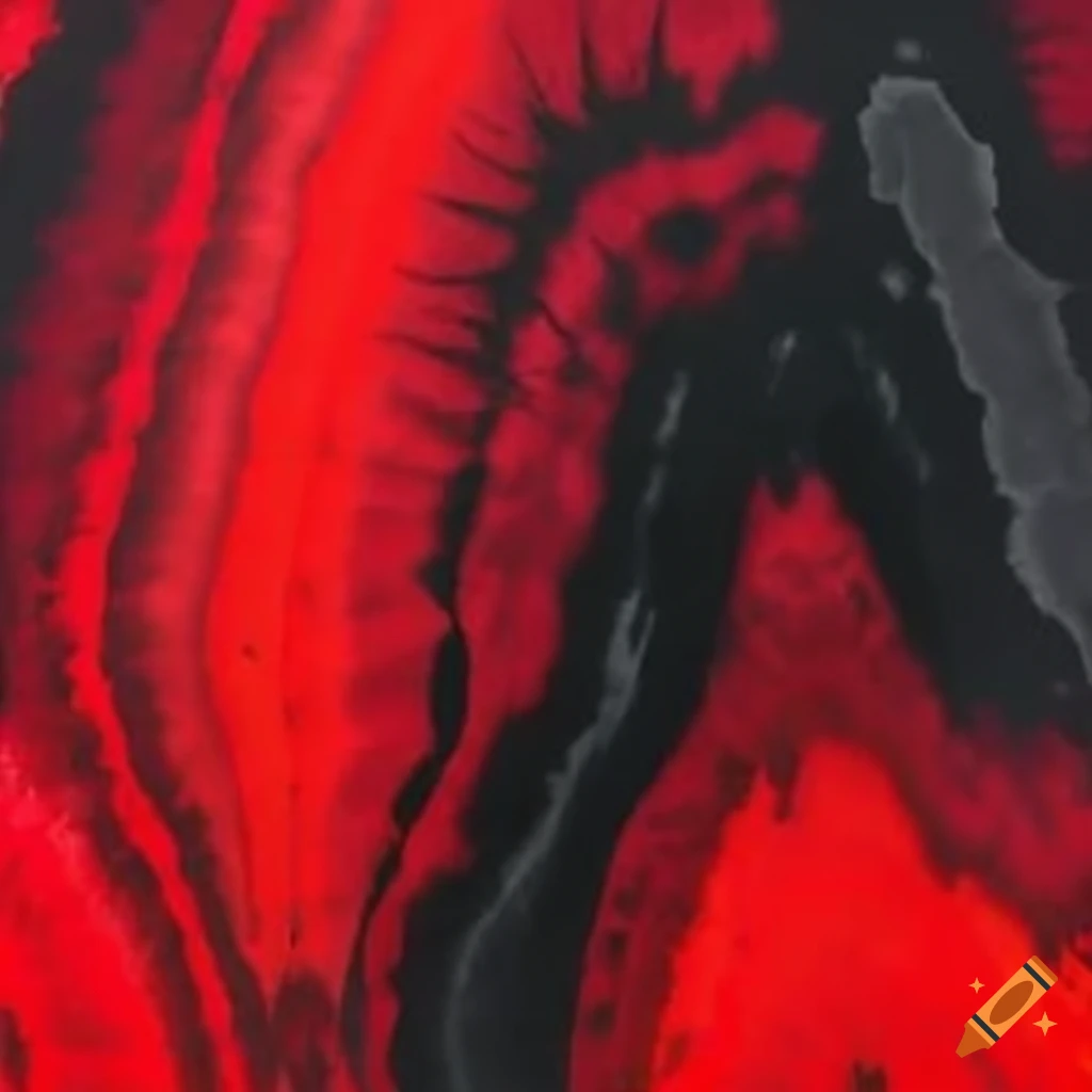 Red and black tye dye paint mishmash