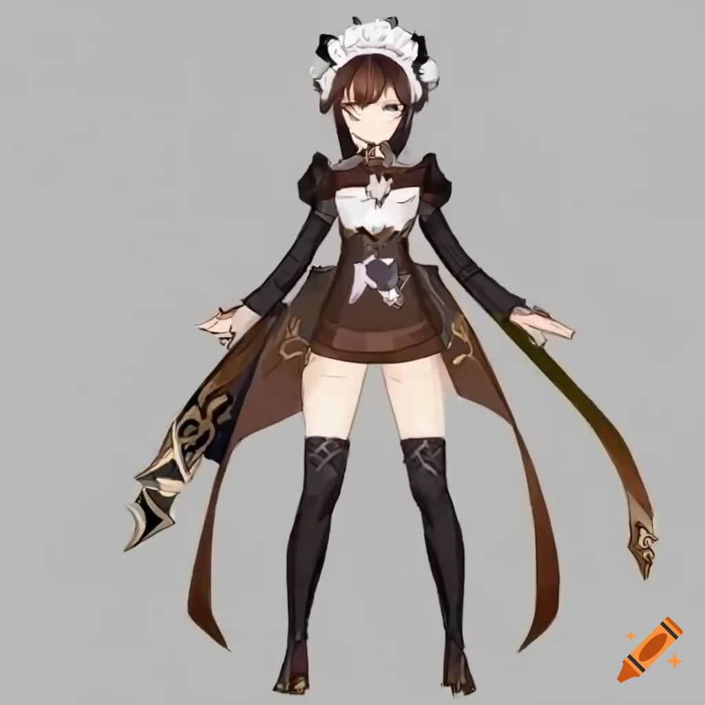 A Genshin Impact-style concept art/model preview for Sandrone, depicts ...