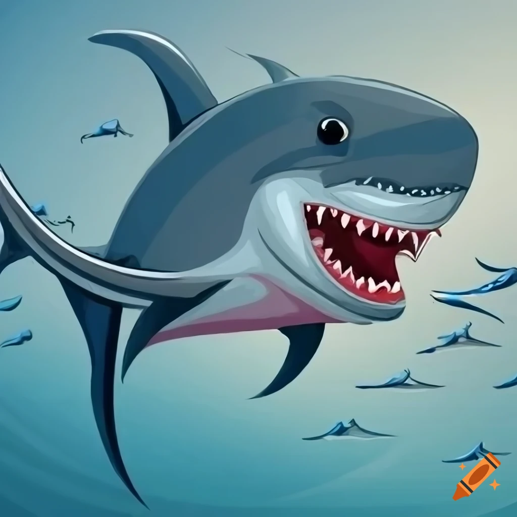 Mean Cartoon Shark