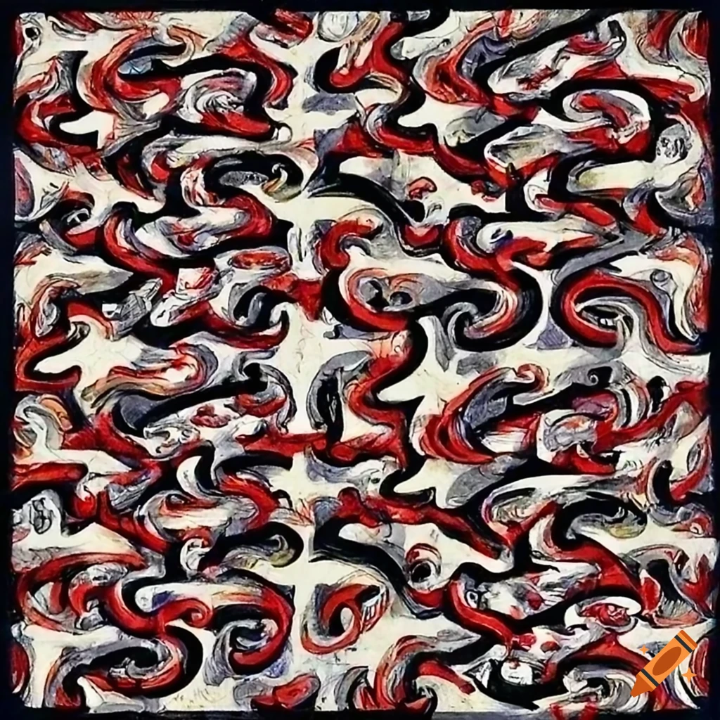 Prompt: Create a captivating design featuring the artistic style of M.C ...