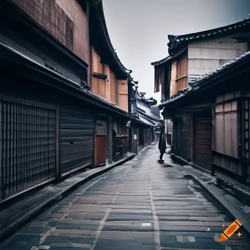 Edo period street background,hyper-realistic, photogrpagh