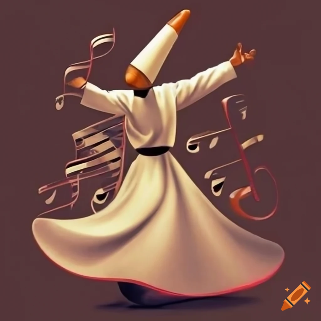 Sufi with music notes on Craiyon