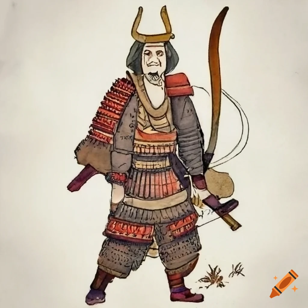 Samuraï old cartoon on Craiyon