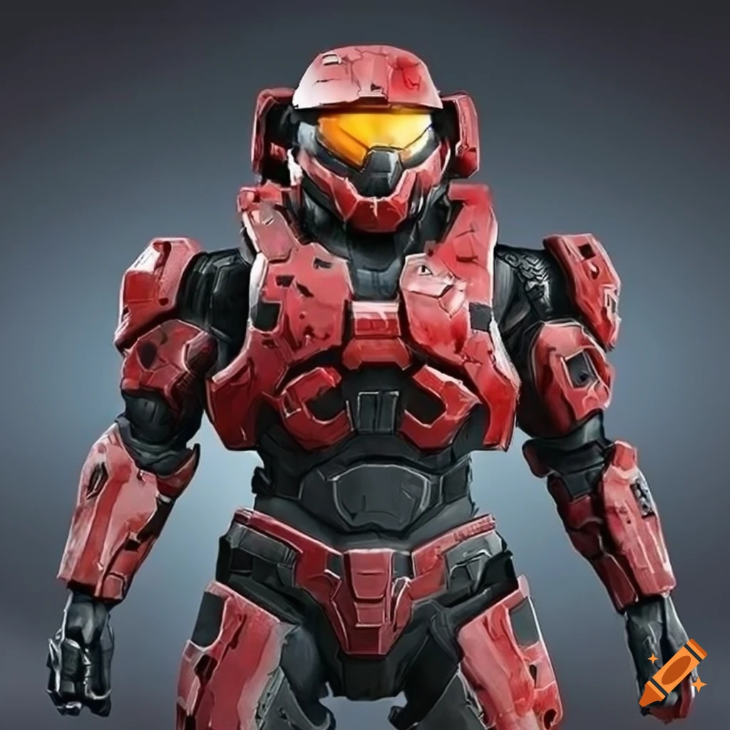 Red and black halo spartan on Craiyon