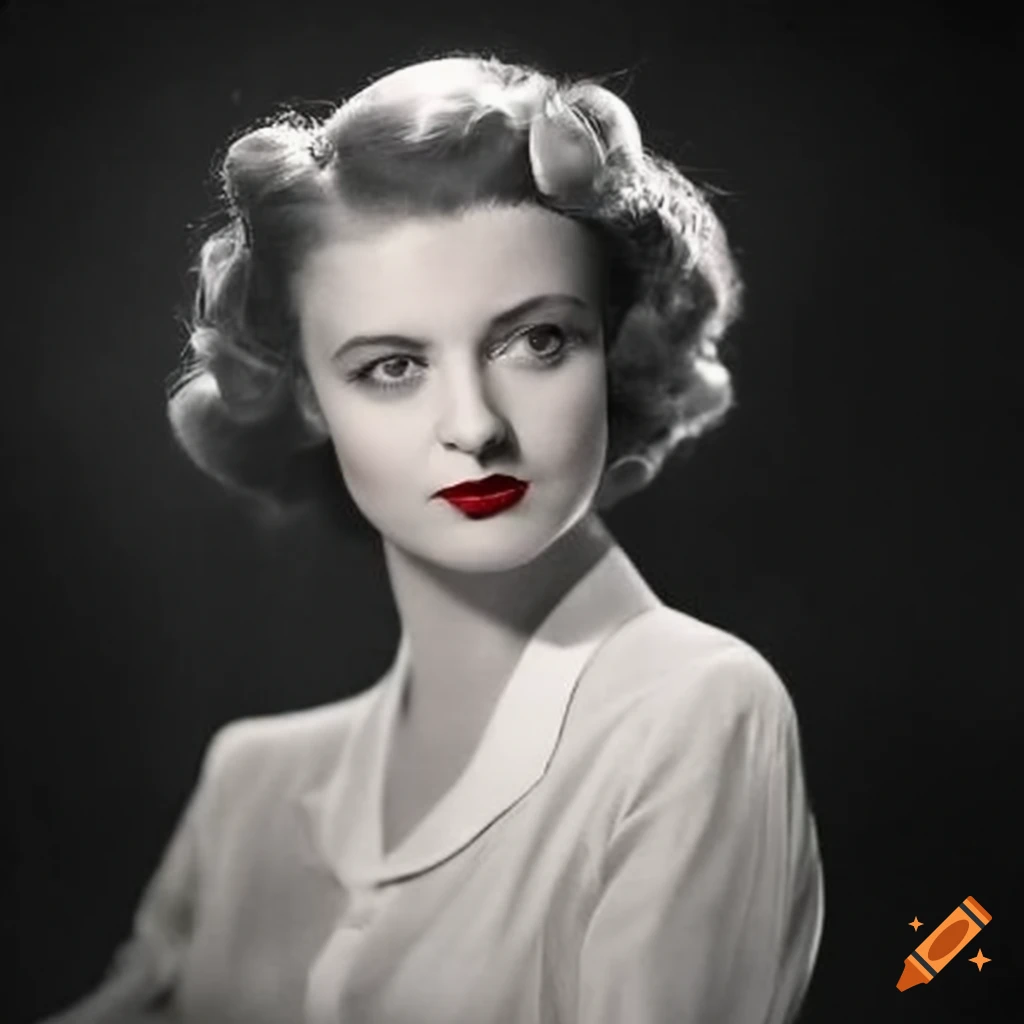 Actress Renee Adoree in 1930s office attire on movie set on Craiyon