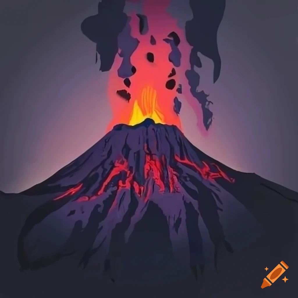 Dark volcano on Craiyon