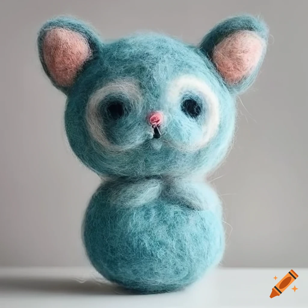 Super cute creatures made of felted wool wearing detailed fashionable ...