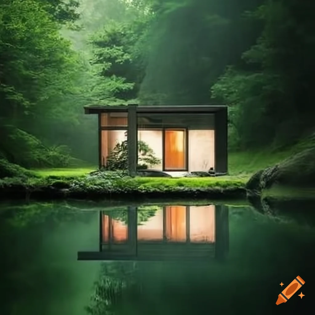 Modern house in nature on Craiyon