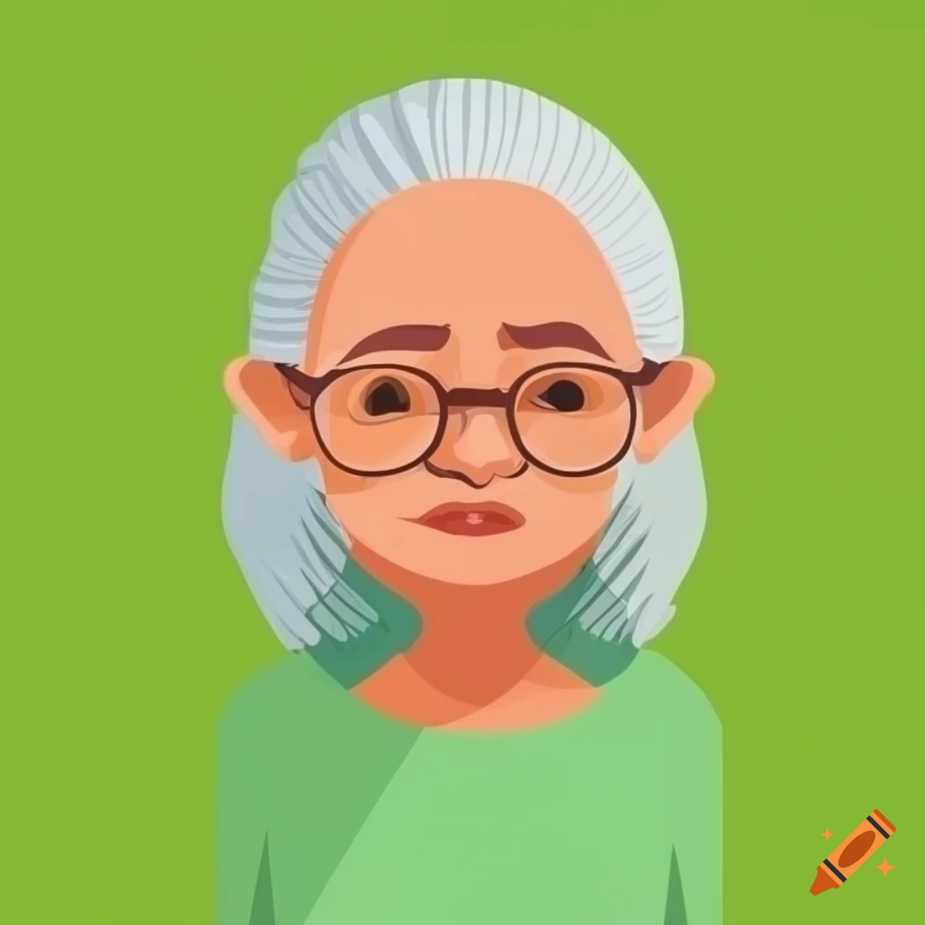 Maldivian old woman 2d flat character