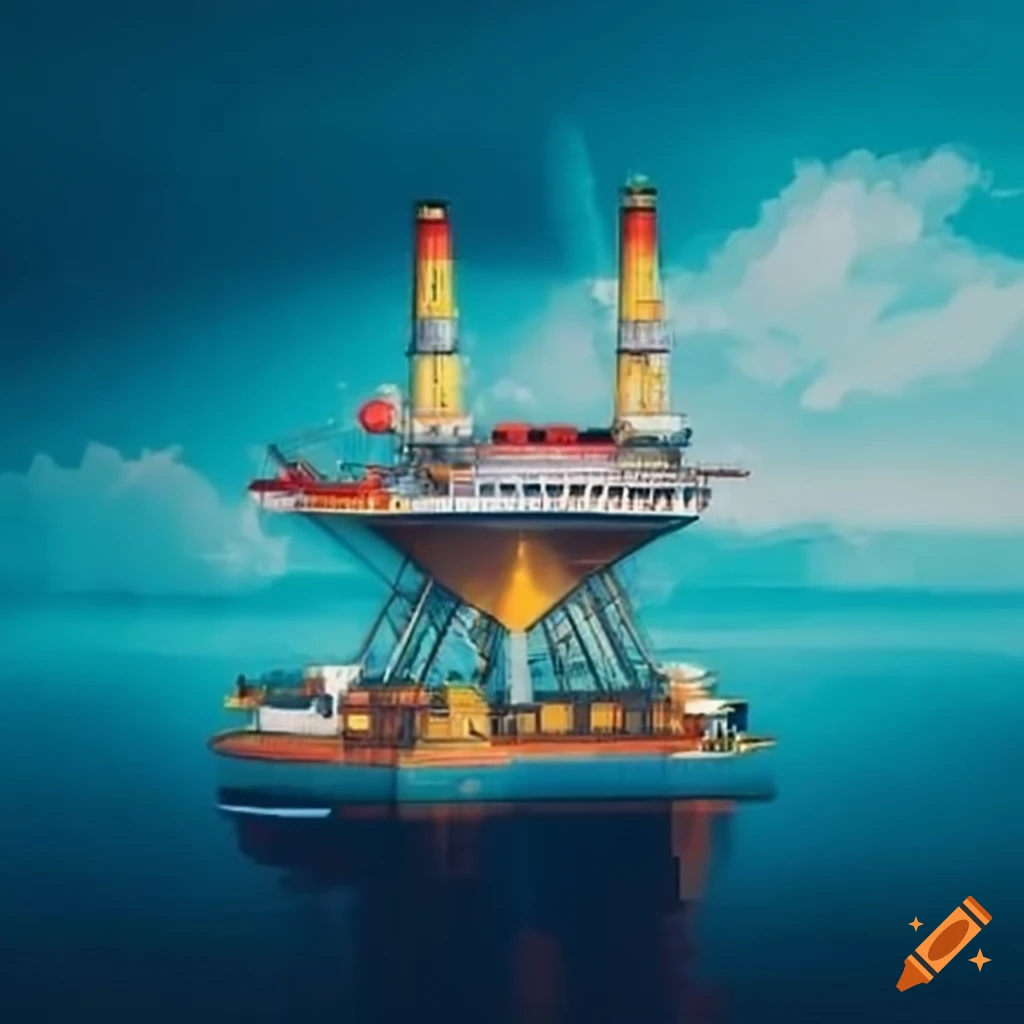 Floating factory offshore on Craiyon