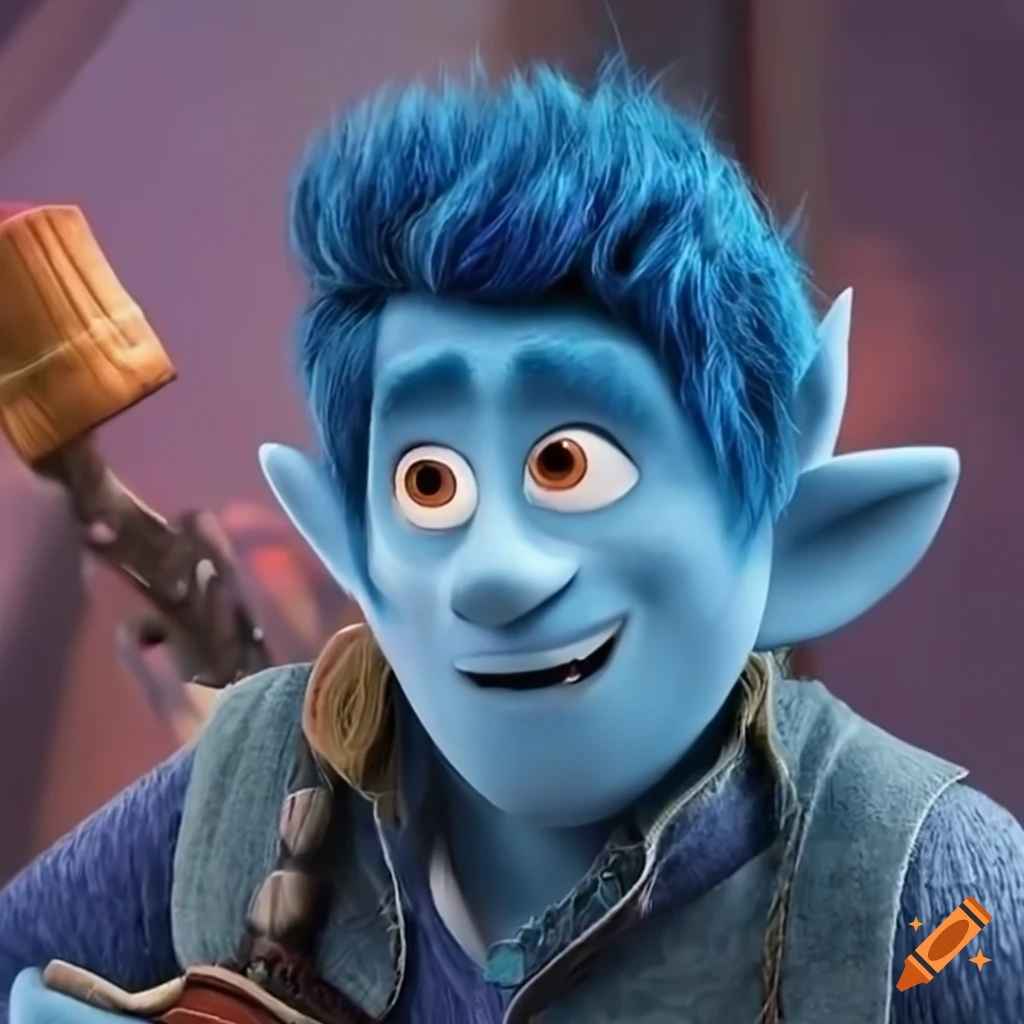 Barley Lightfoot Onward Pixar out of the shower on Craiyon