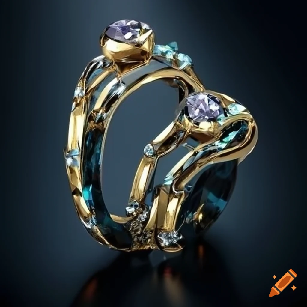 Platinum and gold futuristic, alien like, fantasy, and structural ...