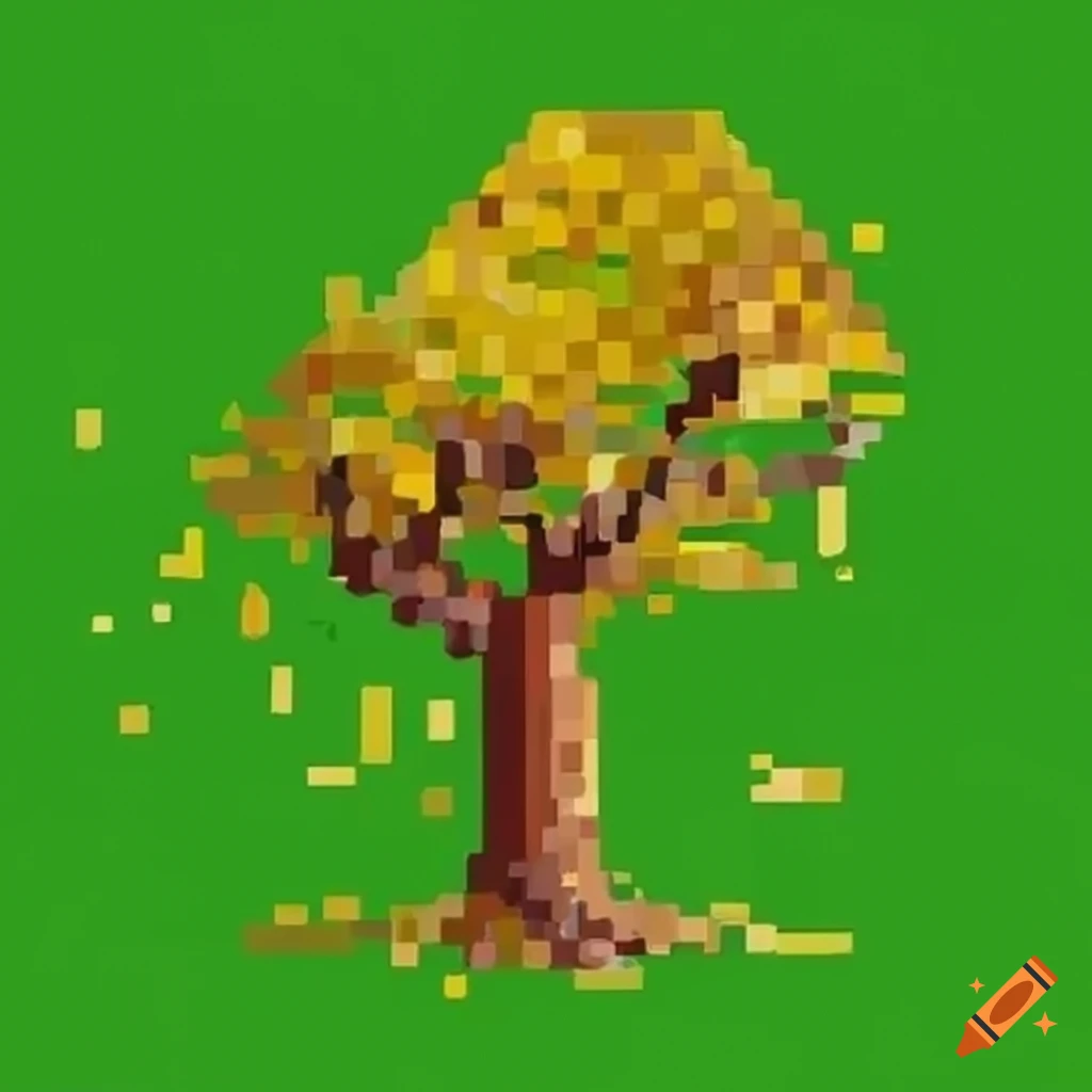 Pixel 2 d tree with yellow leaves on Craiyon