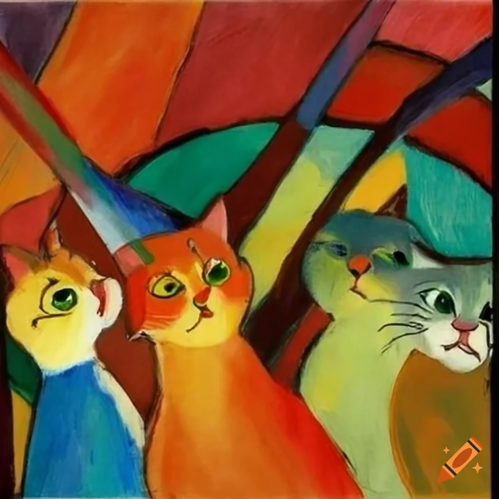 Cartoon cats, by august macke